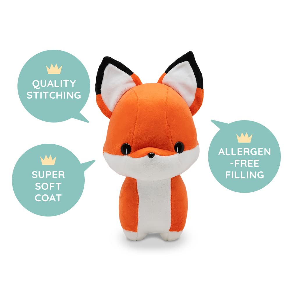 Bellzi Orange Fox Cute Stuffed Animal Plush Toy - Adorable Soft Fox Toy Plushies and Gifts - Perfect Present for Kids, Babies, Toddlers - Pouncing Foxxi