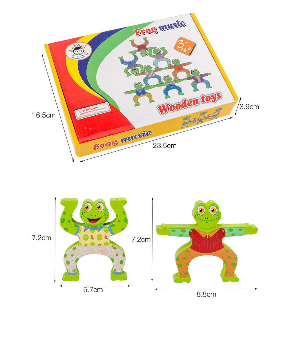 BESTING Balancing Stacking Blocks Frog Blocks Children's Educational Balance Wooden Stacking Acrobatic Interlock Decompression Preschool Toys Balancing Games (HJ012)