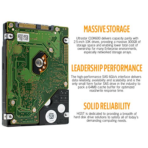 HGST Ultrastar C10K600 | HUC106030CSS600 | 0B24153 | 300GB 10K RPM SAS 6.0Gb/s 64MB Cache | 2.5" SFF | 512n | Enterprise Hard Disk Drive (Certified Refurbished)