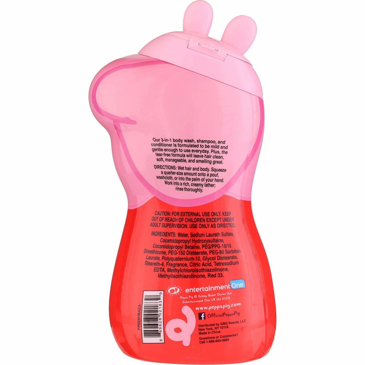 GBG USA Inc peppa pig 3 in 1 body wash/shampoo/conditioner