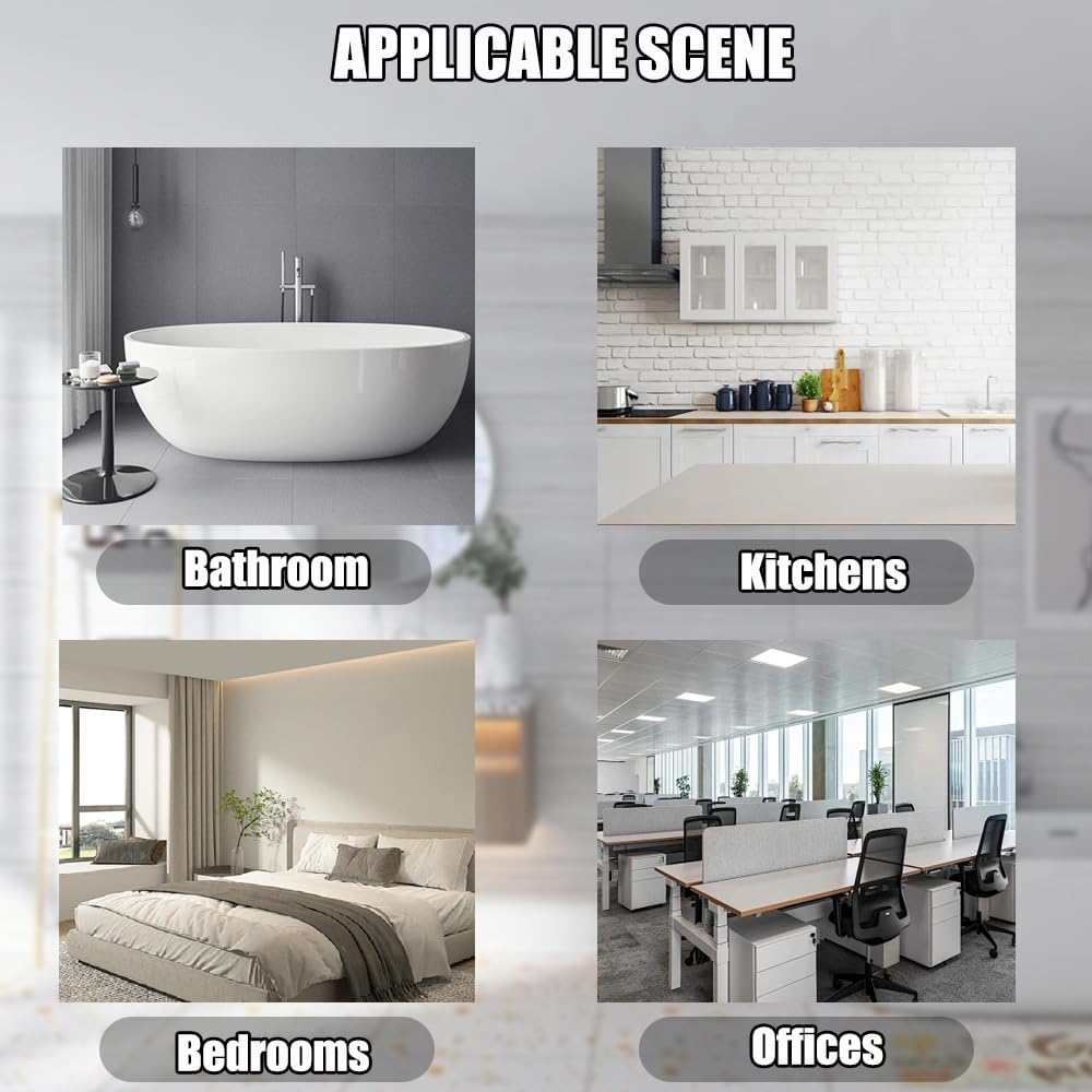 RLOZUI 8 inch Bathroom Exhaust Fan, 25W 90 CFM Bathroom Ventilation Fan Shower Ceiling Ventilation White Square Extractor Fan For Bathroom Kitchen Restroom Home Office