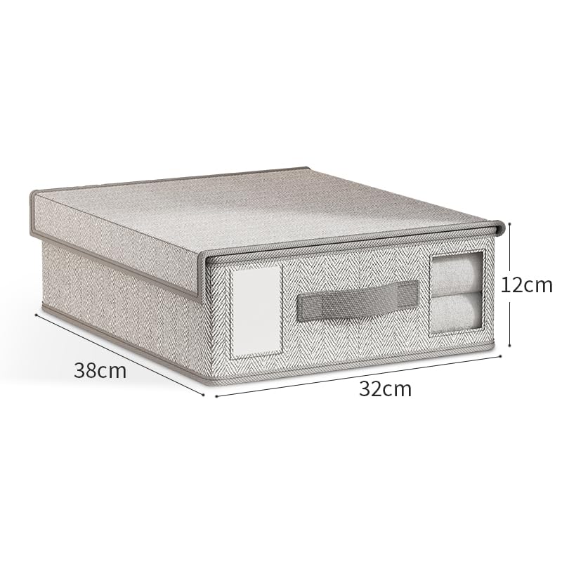 ARTIFICAY 4 Pack Bed Sheet Organizers and Storage, Foldable Sheet Organizer for Linen Closet, Sheets Set Folder Keeper with Window XL (Queen & King Size) (Gray Arrow, Pack of 4)