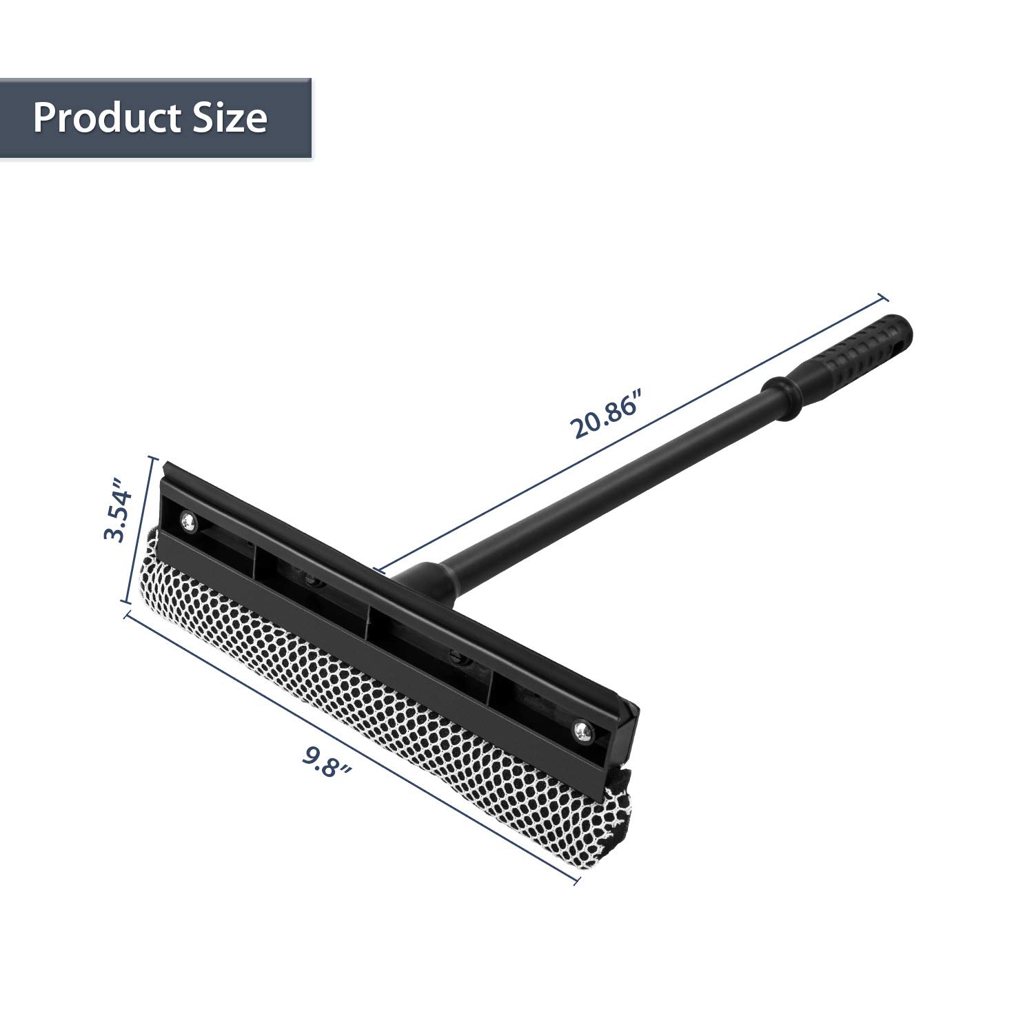 AD AIDO Car Windshield Wash Cleaner, with Long-Reach Handle, Unique Pivoting Head Window Glass Cleaner, Car & Home Interior Exterior Use (Black)