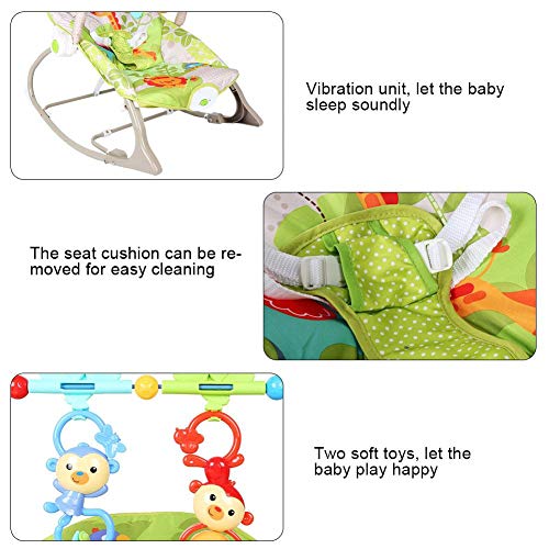 Ichiias Baby Chair Detachable Soft Baby Rocking Chair Cradle with Two Toys
