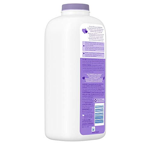 Johnson's Baby Powder, Pure Cornstarch, Lavender & Chamomile, 22 Ounce (Pack of 3)