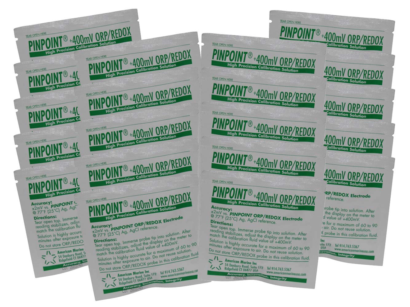 Pinpoint® High-Precision +400mV ORP/REDOX Calibration Fluids (Buffer Solution), 20 Piece Set