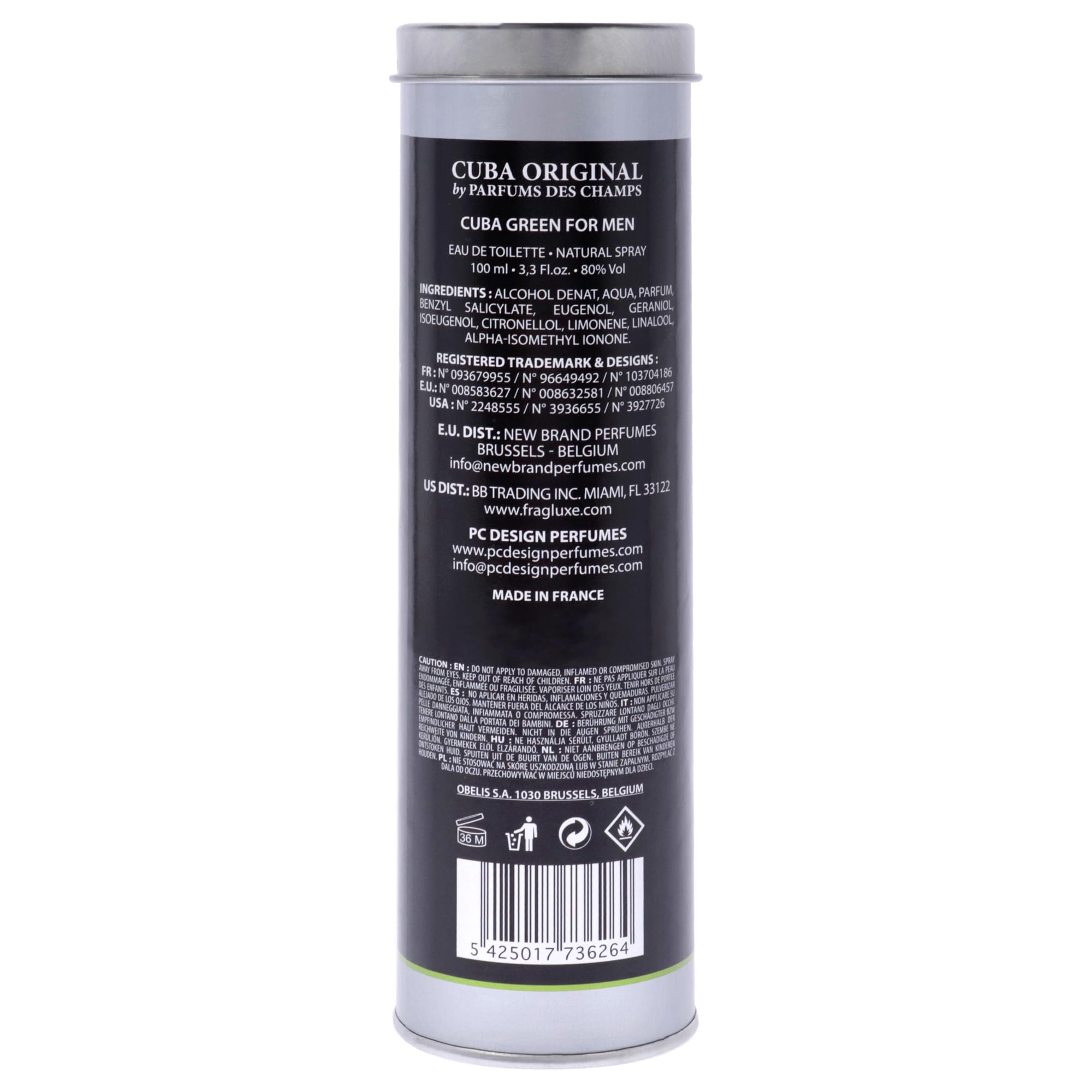 Cuba Green by Cuba for Men 3.3 oz Eau de Toilette Spray