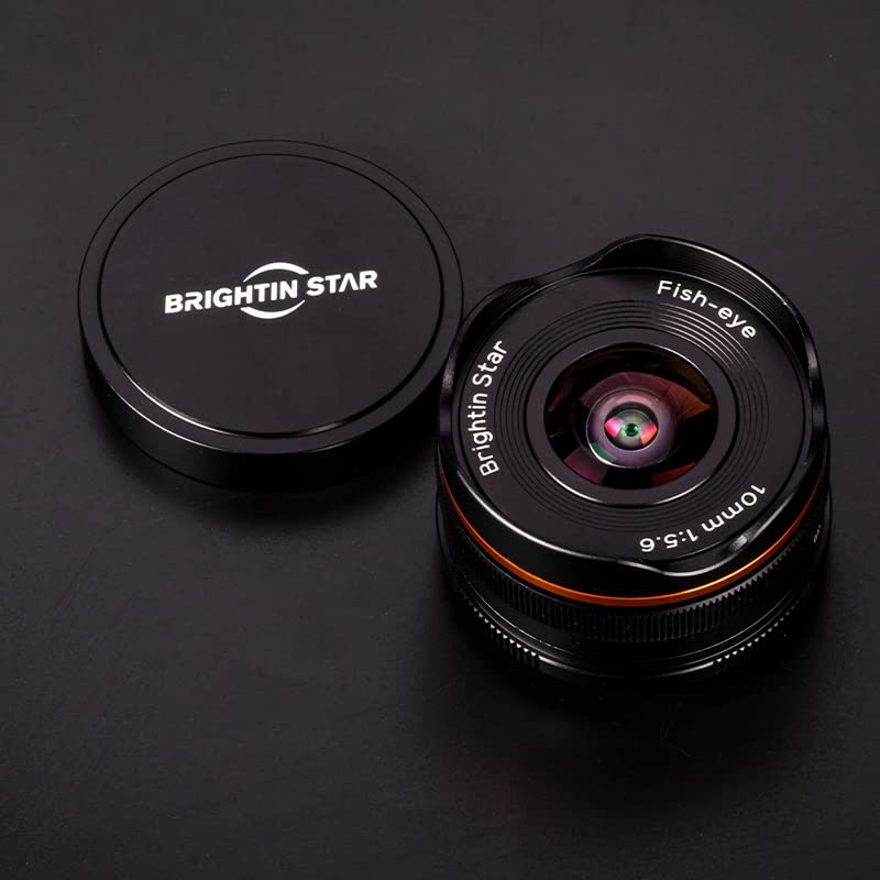 Brightin Star 10mm F5.6 Fisheye Manual Focus Prime Lens for Canon EOS-M Mount Mirrorless Cameras, APS-C Ultra-Wide Angle Fixed Lens, Fit for M6, M50, M5, M3, M200, M10, M100, M, M2 (Black)