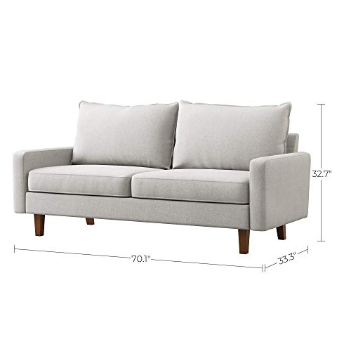 VASAGLE Comfortable Sofa, Couch with Solid Wood Frame and Breathable Linen Fabric, for Guest Room, Teenager's Room, and Small Apartment, 70.1 x 33.3 x 32.7 Inches, Beige