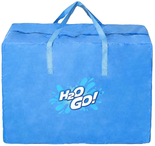Bestway H2OGO! 18 x 16.5 x 8.7 Foot Super Double Racing Super Speedway Kids Inflatable Water Park with Air Blower, Ground Stakes, and Storage Bag