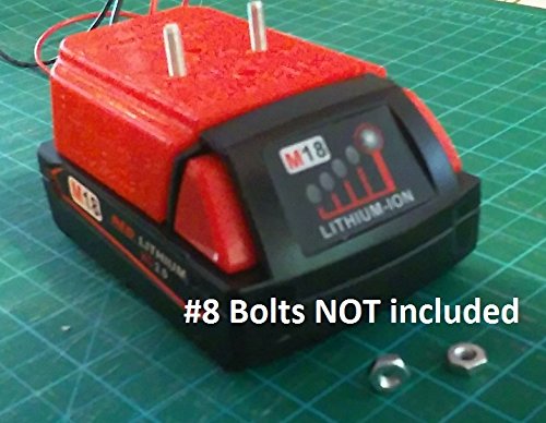 Made by Mitchell Mount Compatible with Milwaukee M18 Battery Wired 16AWG to Power Your Robot, e-Bike, Lights, Tools PN M18-16