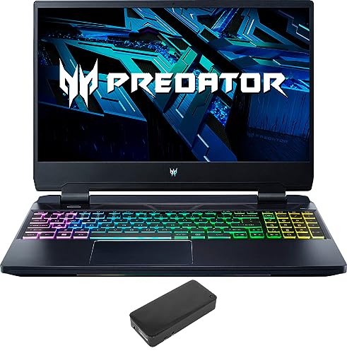 acer Predator Helios 300 Gaming & Entertainment Laptop (Intel i7-12700H 14-Core, 32GB DDR5 4800MHz RAM, 2x512GB PCIe SSD (1TB), GeForce RTX 3060, 15.6" 165 Hz Win 11 Home) with DV4K Dock