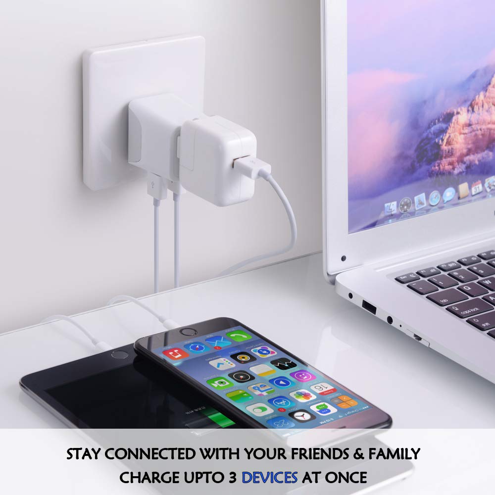 Ceptics Turkey, Egypt, Iceland Travel Adapter Plug with Dual USB - Type C - Europe - Usa Input - Light Weight - Perfect for Cell Phones, Chargers, Cameras and More