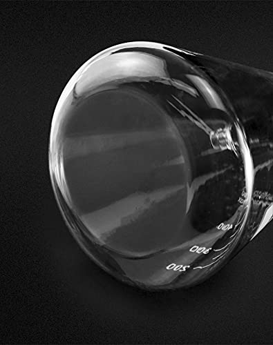 QWORK Filtering Flask with Upper Tubulation, 500ml Heavy Duty Borosilicate Glass Conical Shape Filtering Flask Narrow Mouth and Top Finish with Integral Side Arm, Single