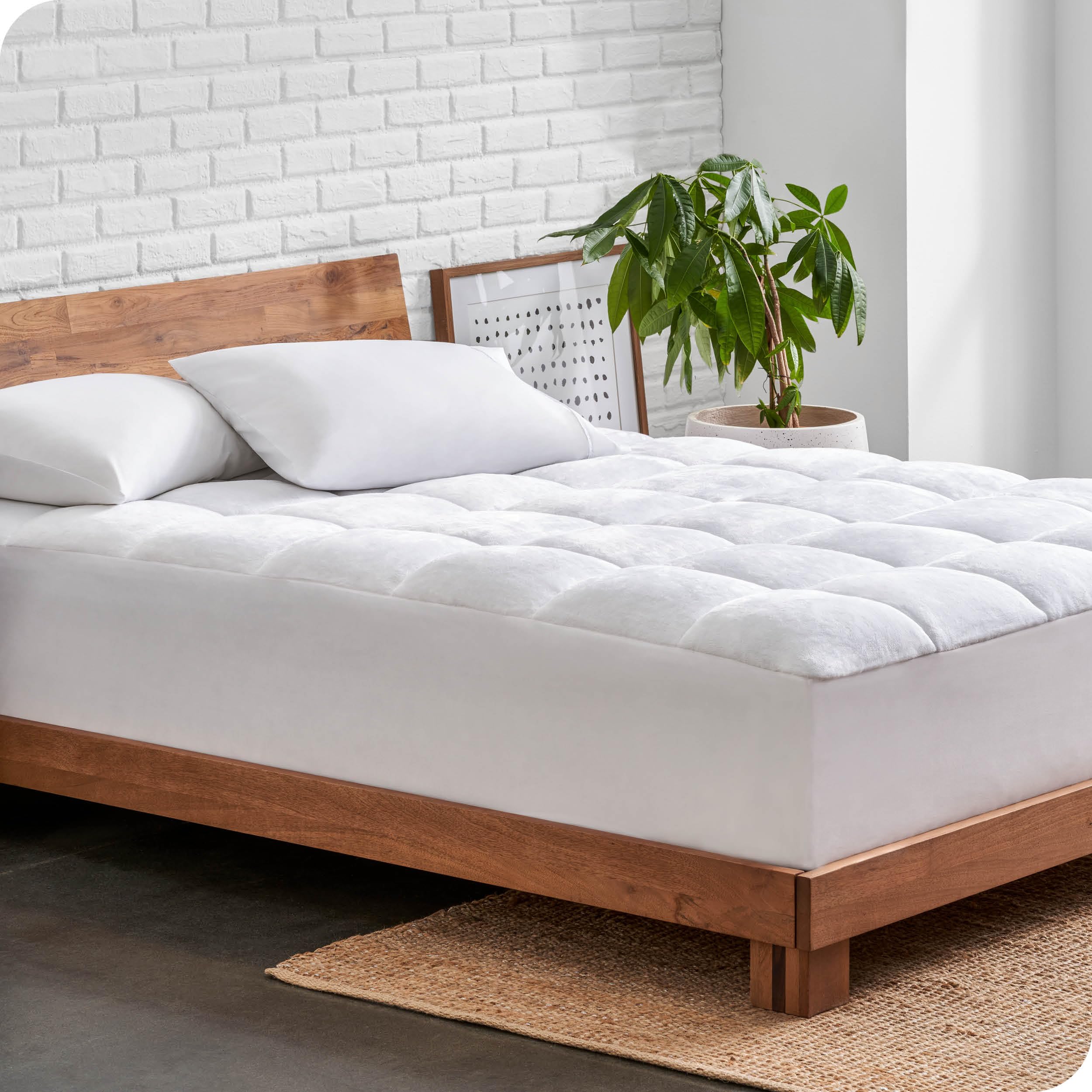 Bare Home Twin XL Mattress Pad - Pillow Top Reversible - Soft Mattress Topper - Cooling Breathable - 8" to 24" Deep Pocket - Fitted Mattress Cover - Plush Noiseless Mattress Protector (Twin XL)