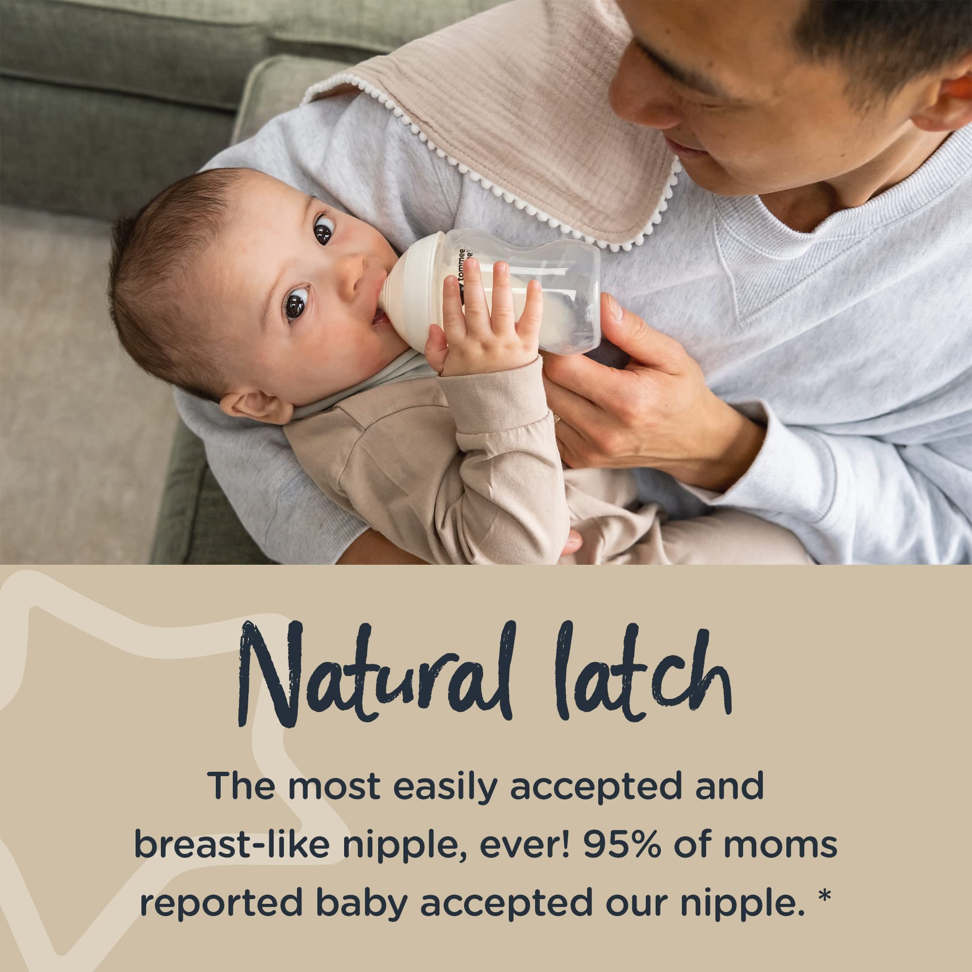Tommee Tippee Closer to Nature Baby Bottle with 0-2 Mo. Newborn Pacifier - 5-Ounce