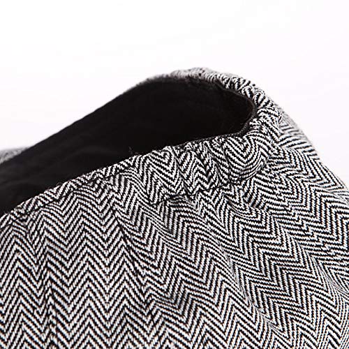 INOGIH Boys Tweed-Newsboy Cap Toddler Cotton Beret Hat 6M to 2 Years (Black, 1T-2.5T)