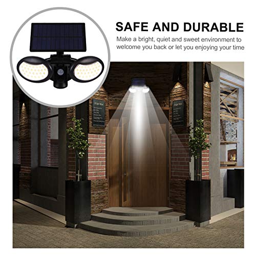 BESPORTBLE LED Solar Powered Light Human Body Induction Wall Street Lamp Outdoor Security Landscape Lantern for Patio Stairs Garden Pathway Home Light with 56 LED Bulb