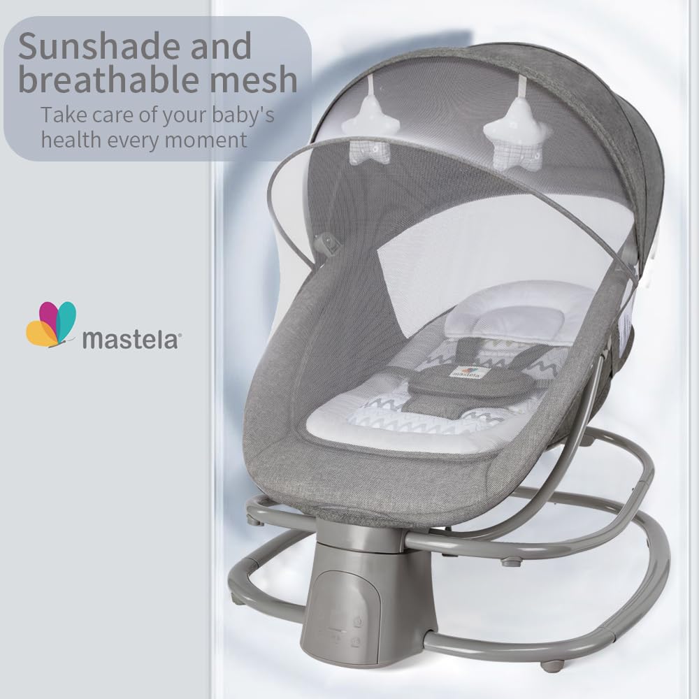 4-in-1 Baby Swing for Infants with Dinner Plate, Electric Rocking Chair,app contro on Your Phone,Adjustable backrest