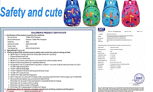 DB Dinosaur Toddler mini backpack with leash,children Kids baby harness bookbag (Deep Blue)