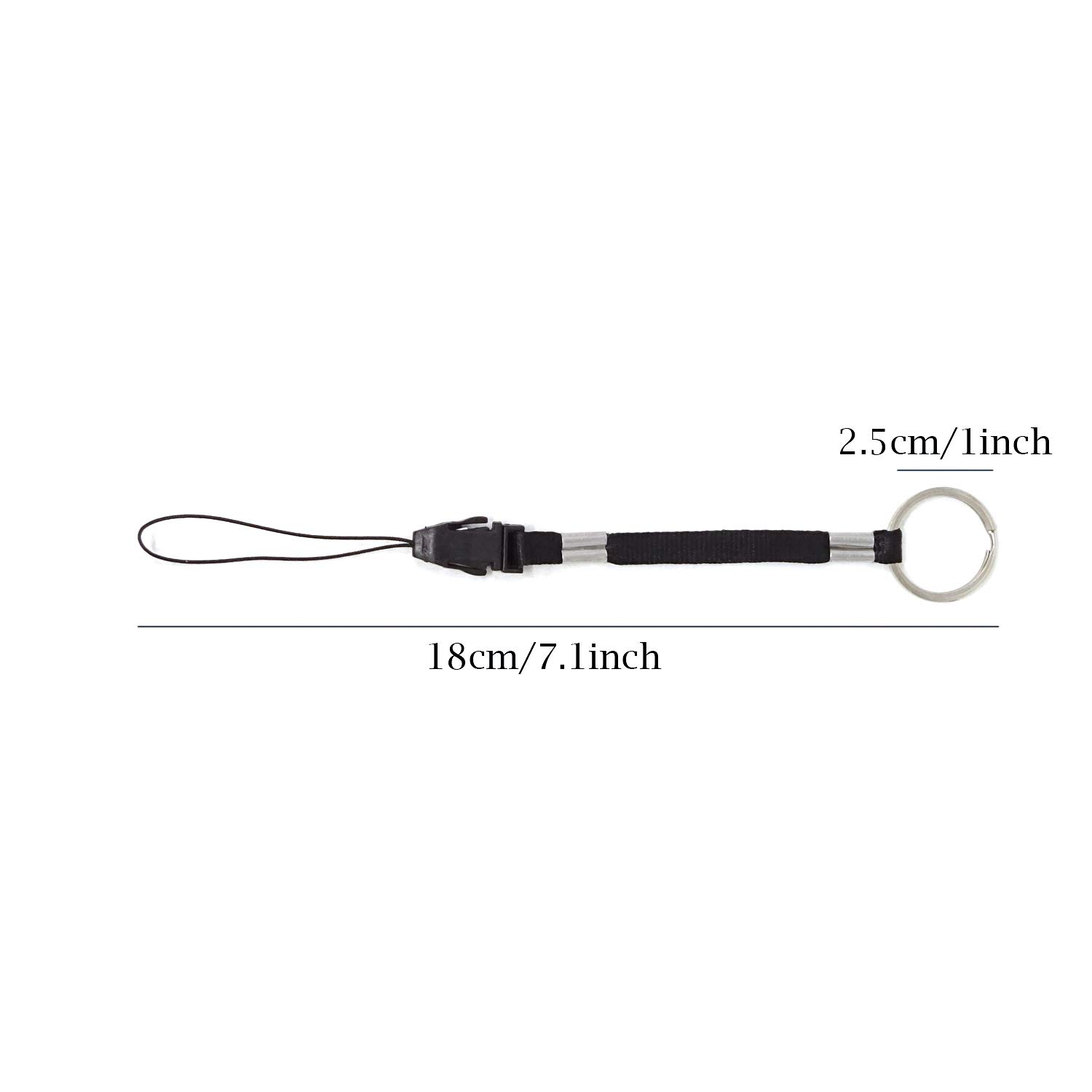 Honbay 10PCS Black Nylon Straps Lanyards with Detachable Buckle for Flashlight, Cell Phone, USB Flash Drive, MP3, MP4, and Other Small Electronic Devices