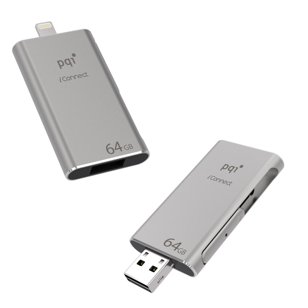 Flash Drive for iPhone iPad, iConnect[USB 3.0] [Apple MFi Certified] Apple FlashDrive Mobile Storage with Lightning Connector for iPhone, iPad, iPod Mac and Computer (64GB) (Space Gray)