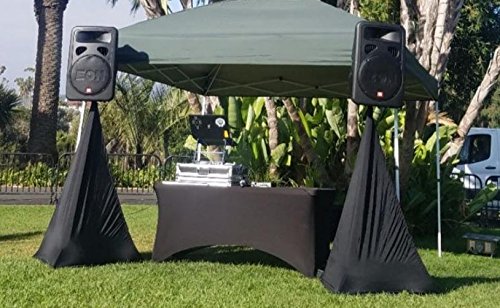 Premium Collection 6ft Tablecloth Rectangular Spandex Linen - Black Table Cloth Fitted Cover for 6 Foot Folding Table, Wedding Linens Banquet Cloths Rectangle Covers (2 Pack)