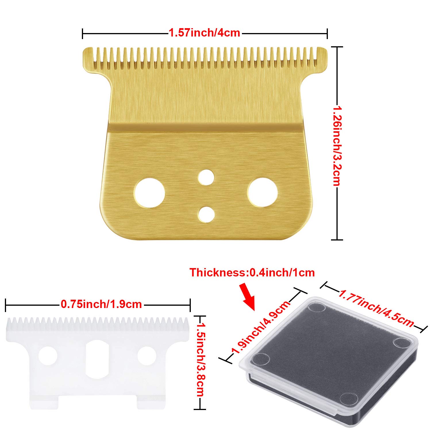 4 Pairs Replacement T-Blade Hair Trimmer T Ceramic Blade Hair Clipper Replacement T Blades Clipper Set