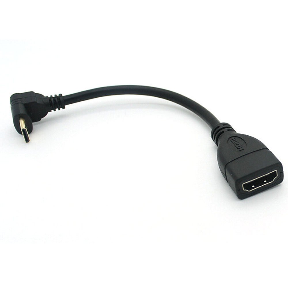 Tivid 15CM Mini hdmi 90 Degree Adapter Mini hdmi Right Angle Male to HDMI Female Cable Adapter Connector Support 1080P Full HD, 3D (0.15m, Downward Angle).