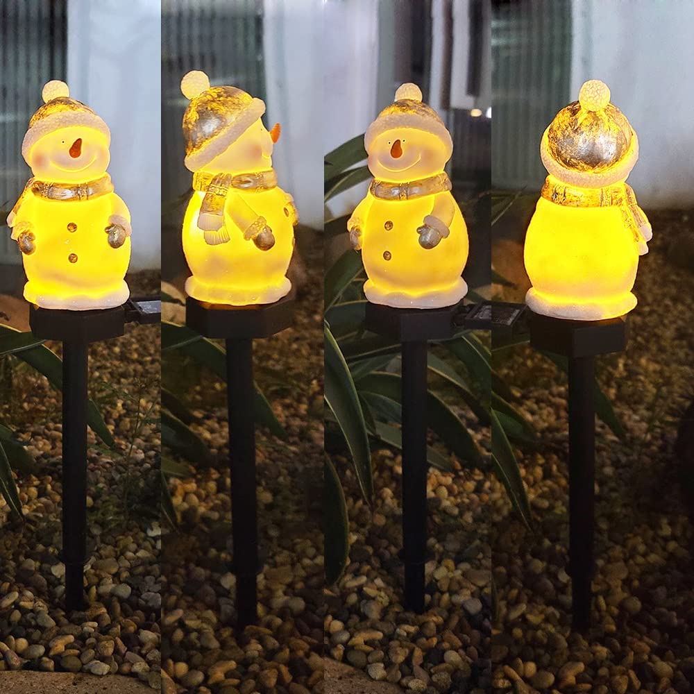 Chween Solar Christmas decration Lights Outdoor Garden Pathway Stake LED Lights Decor-2pcs Home Outdoor Yard Lawn Pathway Walkway Driveway Christmas Holiday Winter Decoration (Snowman)