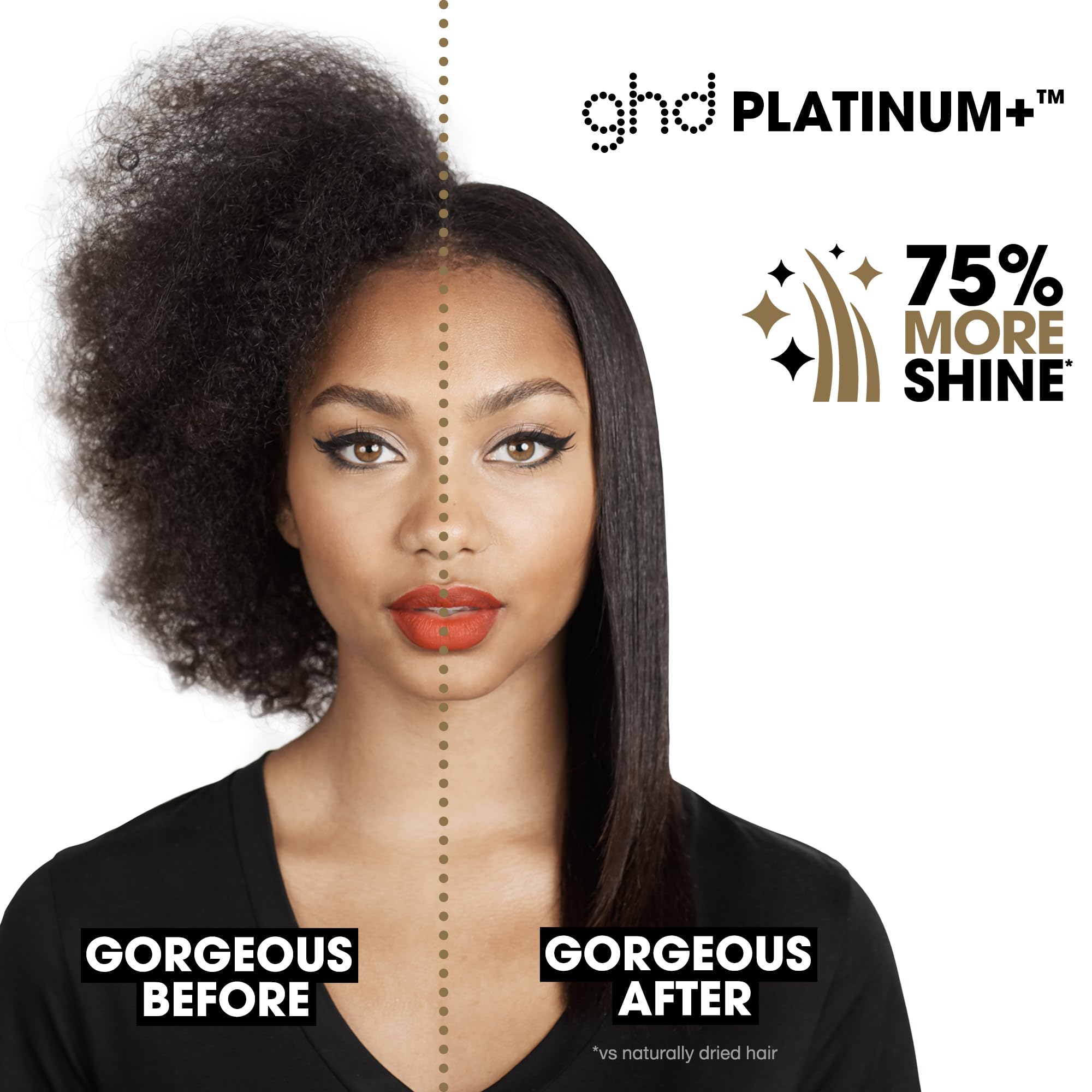 ghd Platinum+ Styler ― 1" Flat Iron Hair Straightener, Professional Ceramic Hair Styling Tool for Stronger Hair, More Shine, & More Color Protection ― Black
