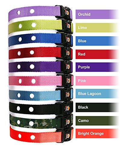 Heavy Duty Nylon Replacement Collar Strap - Compatible with Nearly All Brands and Models of Underground Electric Dog Fences and Training Collars Blue