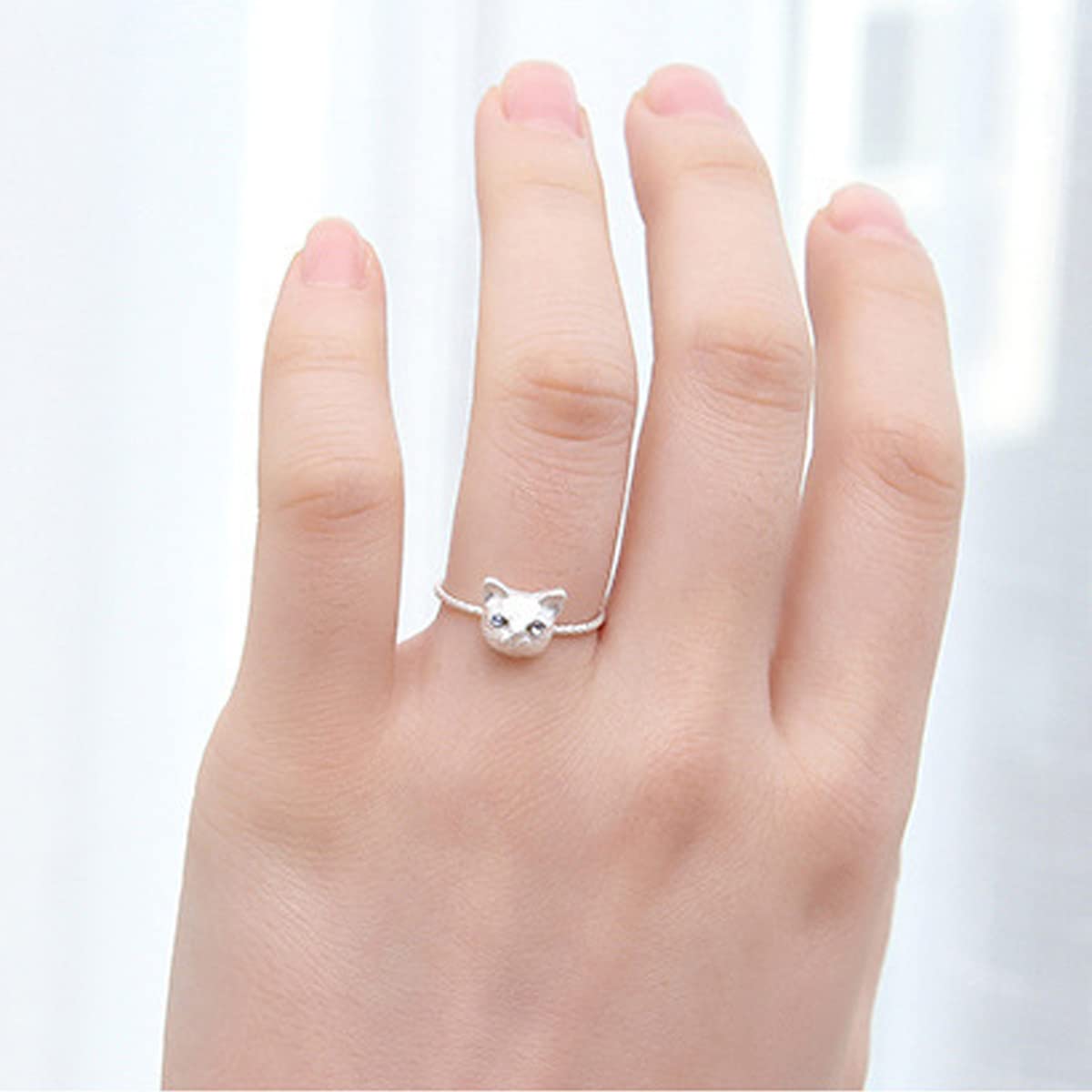 3Pcs Cute Cat rings Black Gold Silver Lovely Kitty Animal Finger Statement rings Cats Lover Gifts (3Pcs Cat Rings, 6.5)