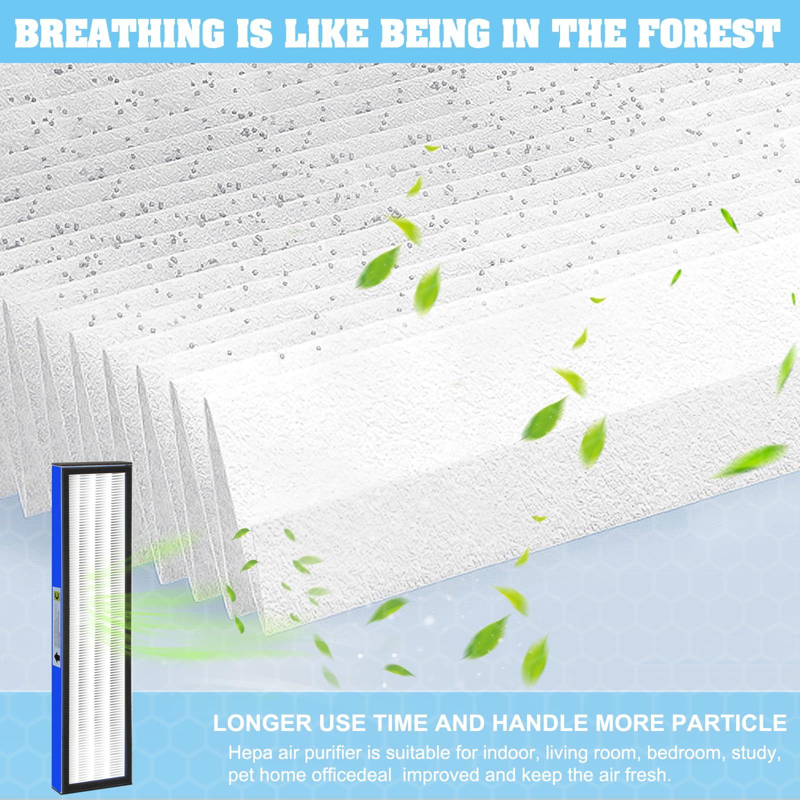 6+6 Pack FLT5000 True HEPA Replacement Filter C,Compatible with for Air Purifier AC5000, AC5000E, AC5250PT, AC5350B, AC5350BCA, AC5350W, AC5300B, CDAP5500B, AP2800CA Model,QCYZTL flt5250pt filter c