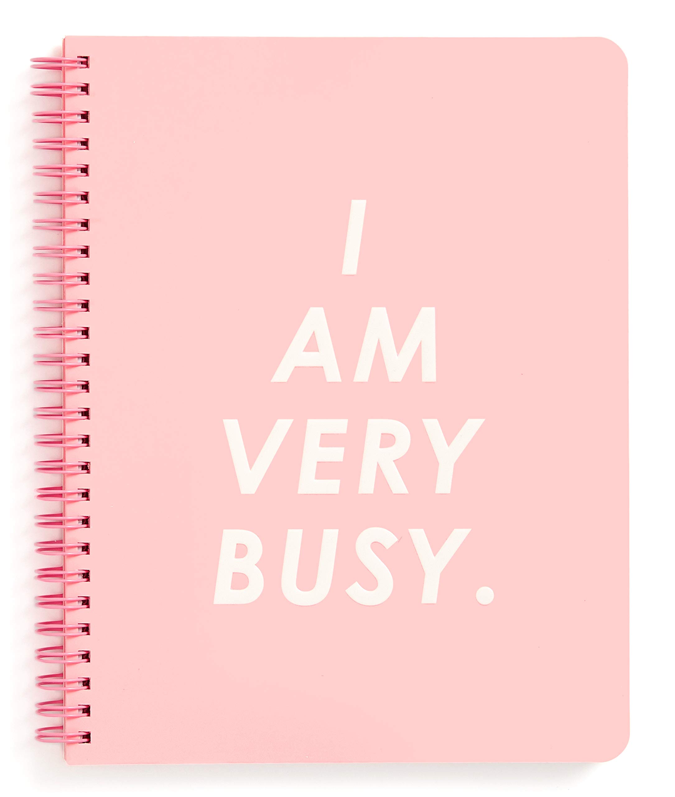 ban.do Rough Draft Mini Spiral Notebook, 9" x 7" with Pockets and 160 Lined Pages, I Am Very Busy