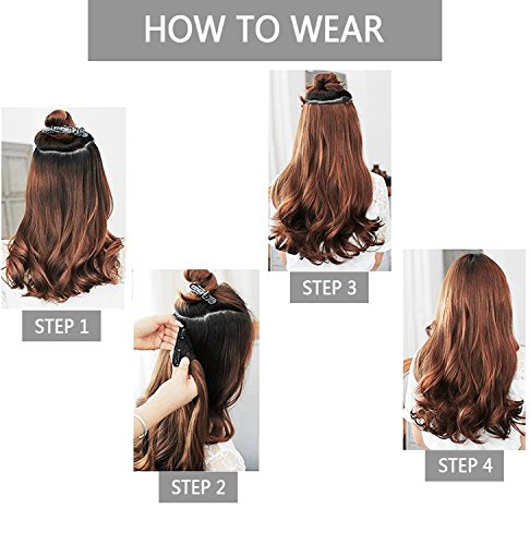 Womens 18 Clips 8pcs Full Head Hair Extensions 26 Inch Long Straight Dark Red Hairpiece
