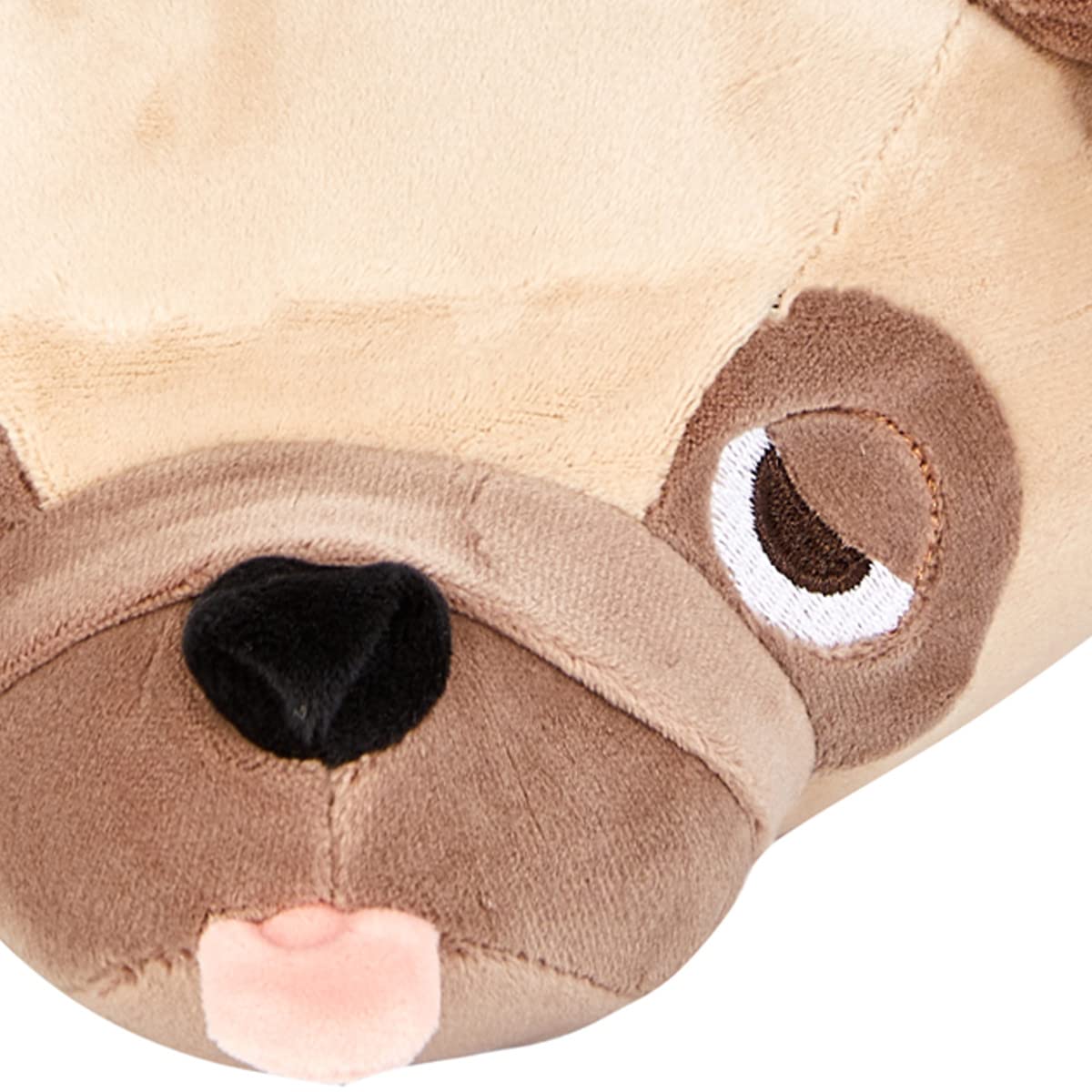Cute Plush Tired Brown Bulldog Toy, Soft Hugging Pillow for Kids