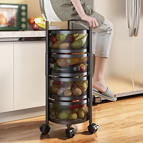 JYDQM Multi-Layer Kitchen Storage Rack Rotating Basket cart Vegetable and Fruit Rack Kitchen Bathroom Storage Rack (Color : E, Size : 90cm*34cm)