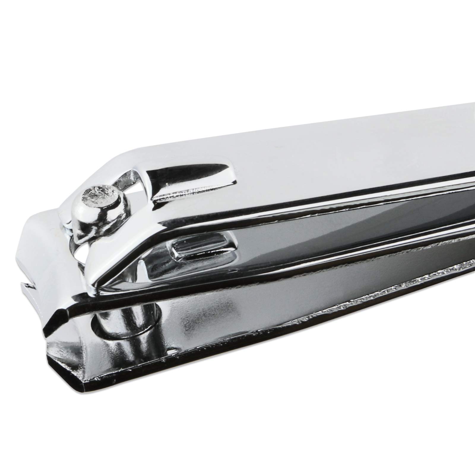 3pcs Large Beauticom Stainless Steel Curved Nail Clipper - Professional Ultra Sharp Sturdy Silver Finger Nail and Toe Nail Cutters for Acrylic Nails Grooming Manicure