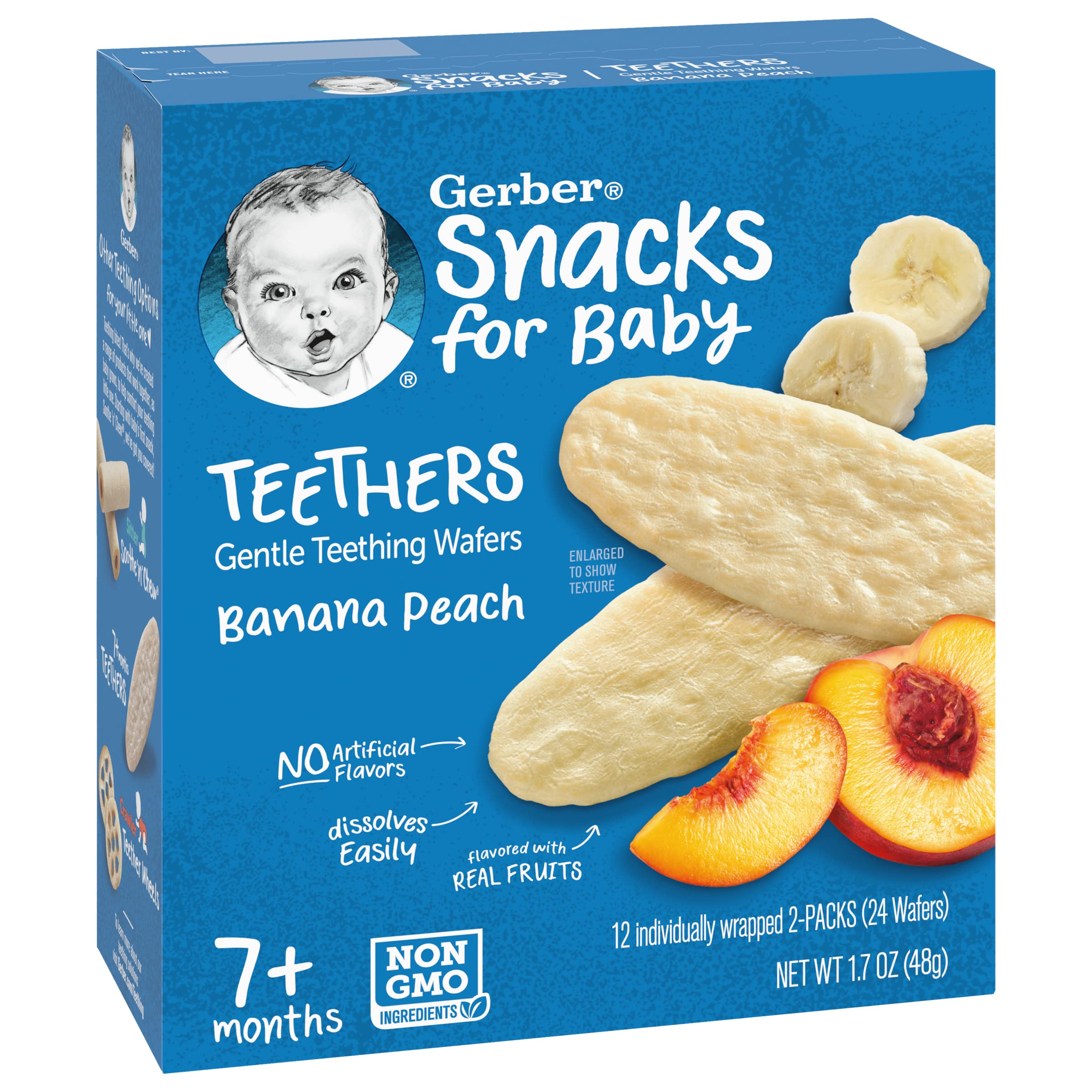 Gerber Teethers, Banana Peach, 1.7 oz, 12 count Box