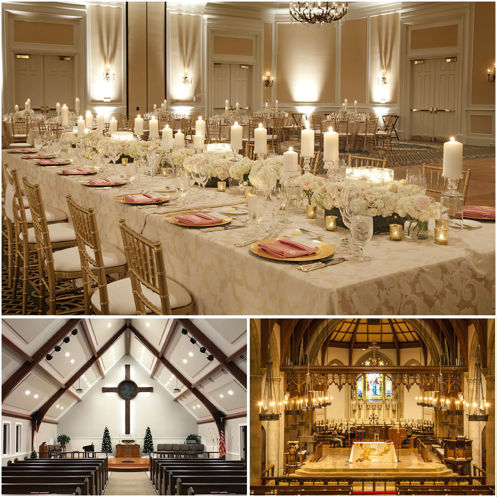 BETOPPER Stage Spotlight, 100W LED DMX Light, Warm & Cold White Spot Light COB Stage Lighting, Strobe Lighting for Church, Parties, Wedding, Theatre, Live Events, Stage etc.(4 Packs)