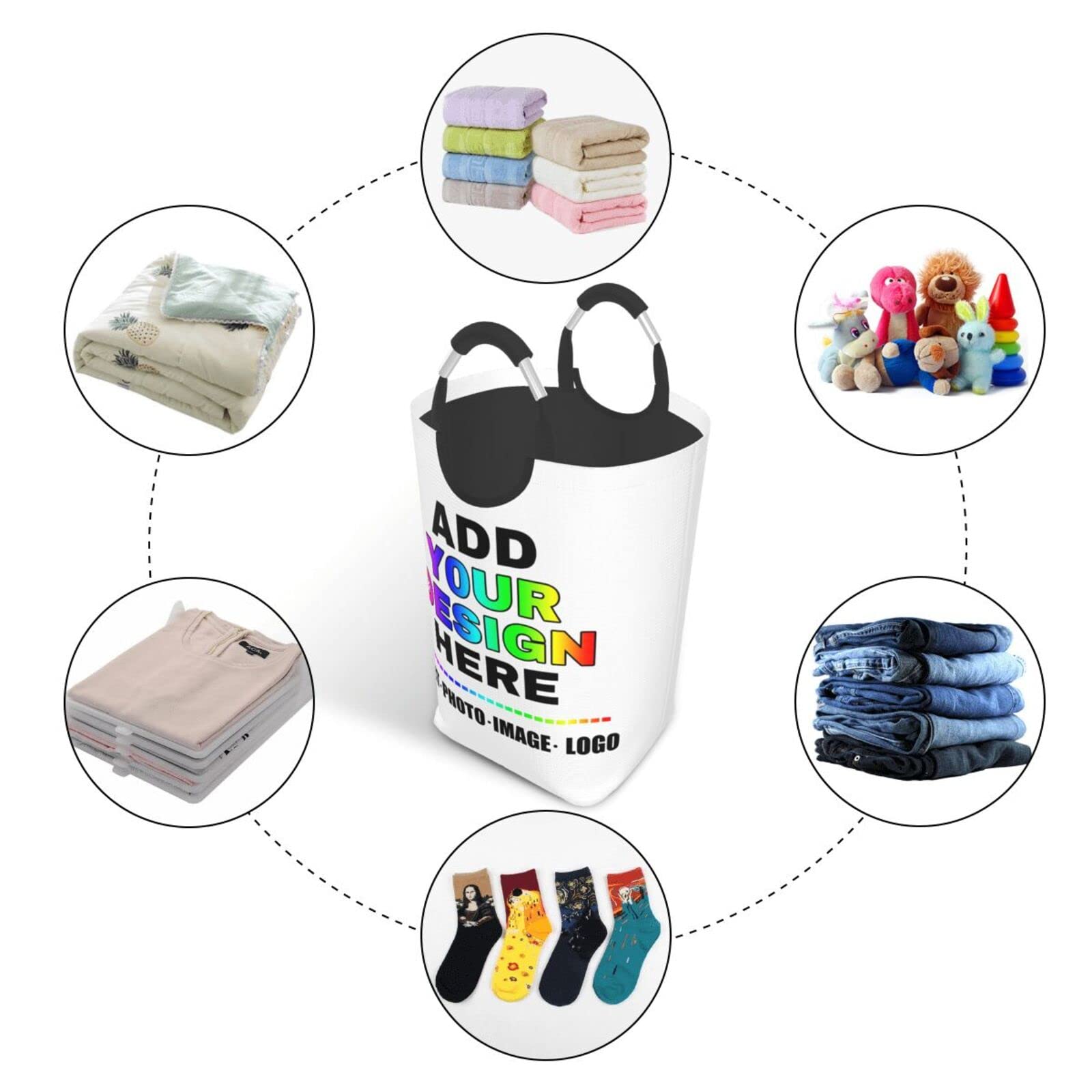 Custom Laundry Basket Personalized Laundry Basket Customized Laundry Basket with Photo/Text Collapsible Storage Basket
