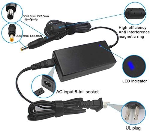 TOP-SPEED 24V 2.5A AC DC adapter 60W power supply, used for LED light bar, speaker system, sound bar, humidifier, 3D printer, LCD display, compatible with 24V 0-2500mA equipment.