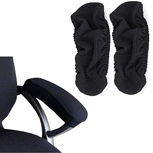 Isccdy Chair Arm Pad Covers Overs,Removable Washable Office Chair Armrest Covers Pads (#Black)