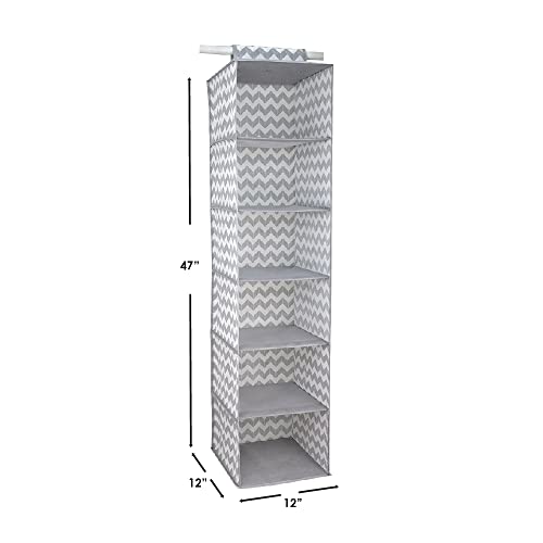 Home Basics Chevron Collection Storage and Organization (6 Shelf Closet Organizer)