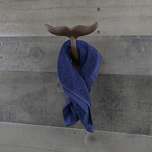 TG,LLC Treasure Gurus Metal 3D Whale Tail Beach Bag Holder Towel Hook Wall Mount Rack Nautical Home Decor