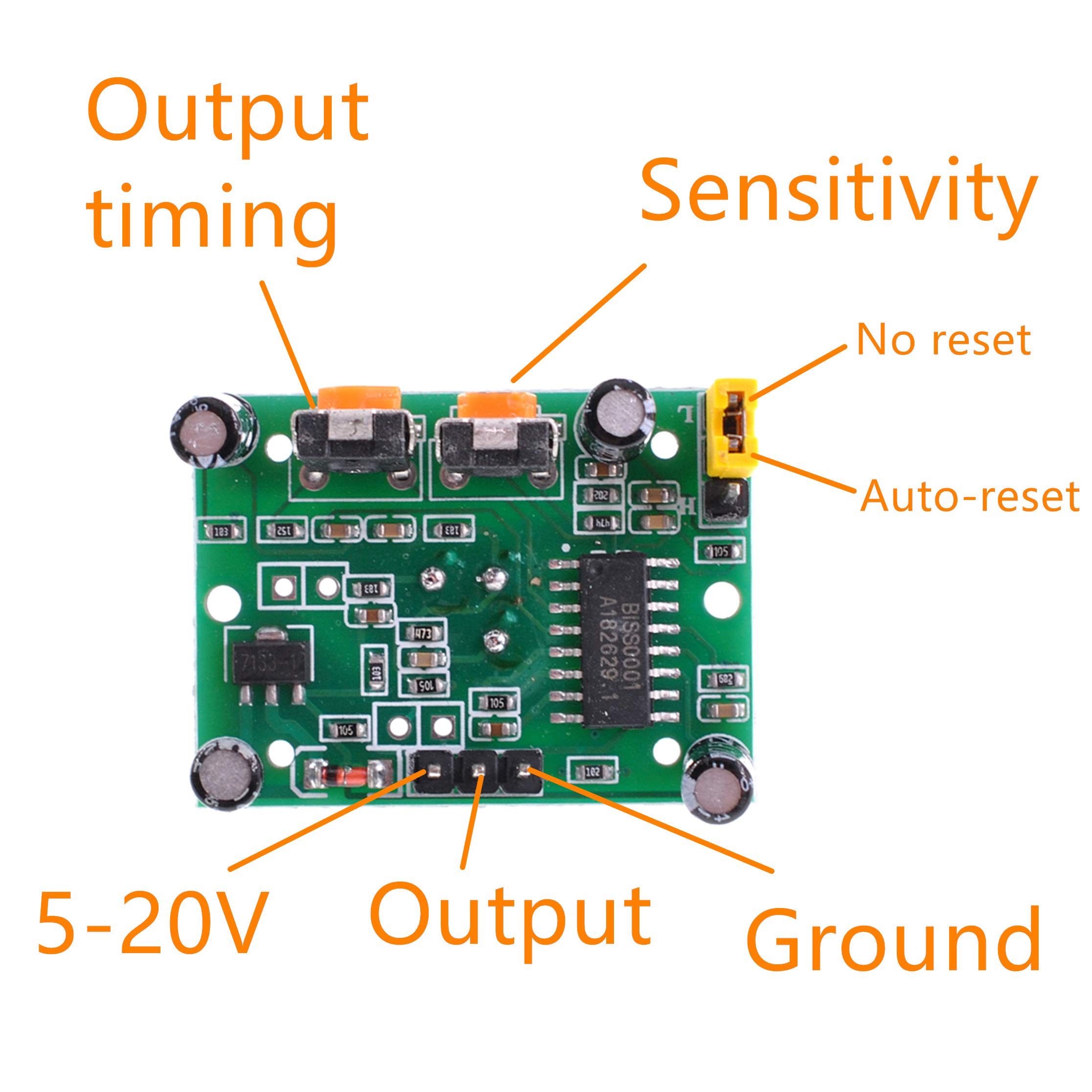 Oiyagai 5pcs HC-SR501 Human Body Pyroelectricity Infrared PIR Motion Detector Sensor Module