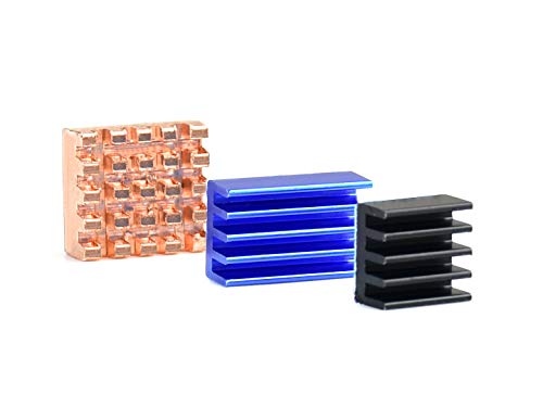 Waveshare Colorful Heat Sink Set Suitable for Raspberry Pi 4B/3B+ 2X Aluminum + 1x Copper with Gum