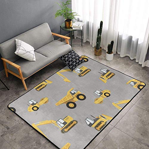 NiYoung Construction Trucks Area Rugs, Bedroom Living Room Kitchen Mat, Children Play Rug Carpet Bath Mat, Throw Rugs Carpet Yoga Mat