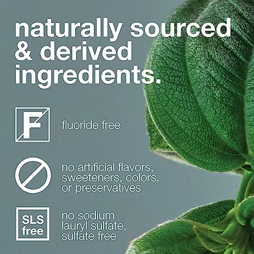 Davids Natural Toothpaste for Teeth Whitening, Peppermint, Antiplaque, Flouride Free, SLS Free, EWG Verified, Toothpaste Squeezer Included, Recycable Metal Tube, 5.25oz